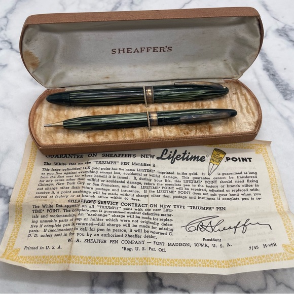 Sheaffer | Office | Sheaffer Pen Co Fountain Pen Pencil Set 4k Gold Nib ...